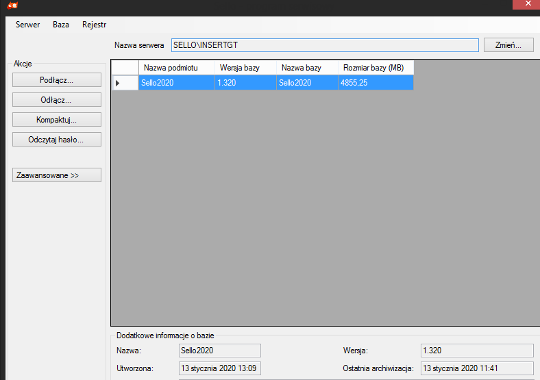 Problem Sello z wersją 1.32.2 po instalacji - Pomocna dłoń - Forum InsERT