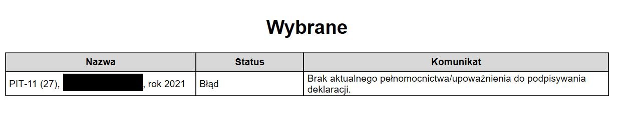 Problem z pobraniem UPO dla PIT 11 - Gratyfikant nexo - Forum InsERT