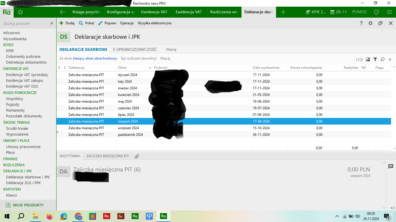 Błąd przy wyliczaniu zaliczek PIT - Rachmistrz nexo - Forum InsERT